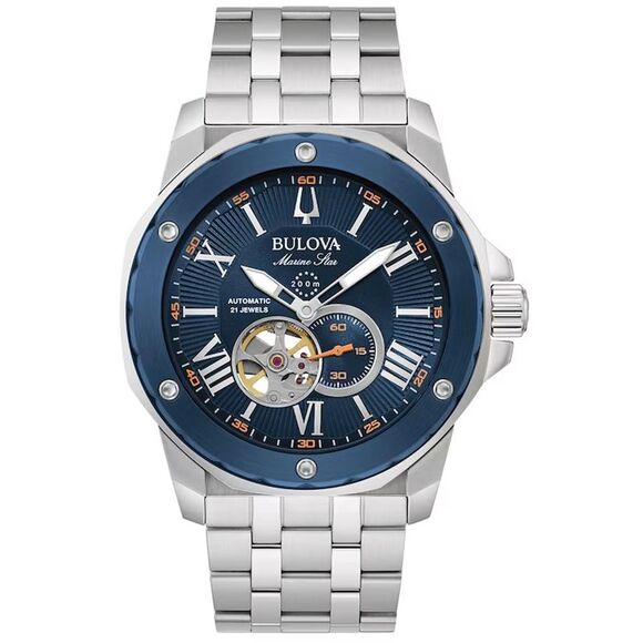 Bulova | Accessories | Bulova Mens Marine Star Blue Dial Watch 98a32 ...
